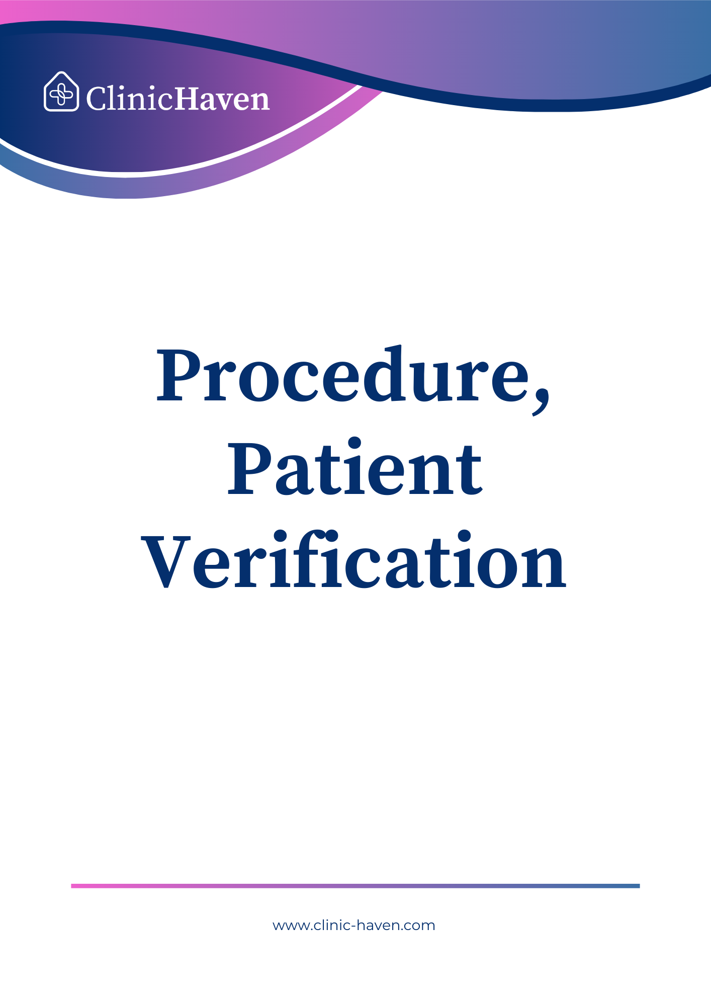 Procedure, Patient Verification